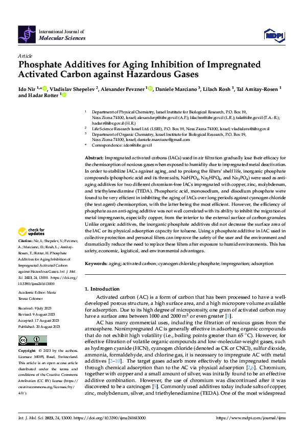 (PDF) Phosphate Additives for Aging Inhibition of Impregnated Activated ...