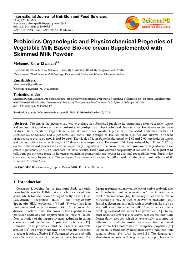 (PDF) Probiotics,Organoleptic and Physicochemical Properties of ...