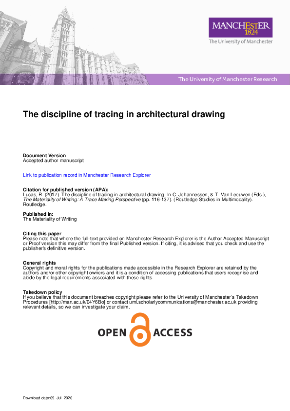 (PDF) The Discipline of Tracing in Architectural Drawing