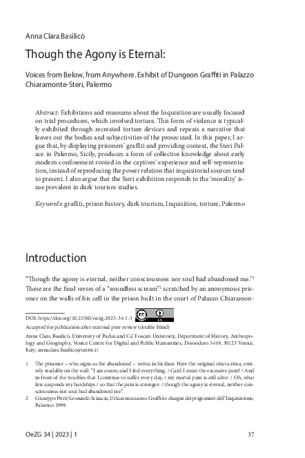 (PDF) Though the Agony is Eternal: Voices from Below, from Anywhere ...