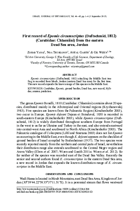 (PDF) First record of Epomis circumscriptus (Duftschmid, 1812 ...