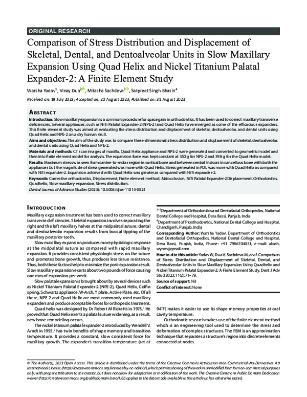 (PDF) Comparison of Stress Distribution and Displacement of Skeletal ...