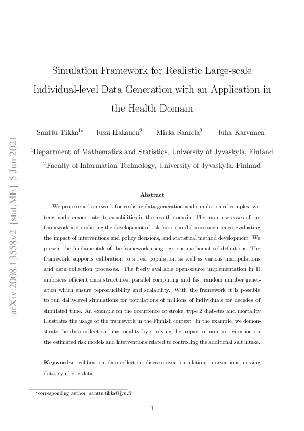 (PDF) Simulation Framework for Realistic Large-scale Individual-level ...