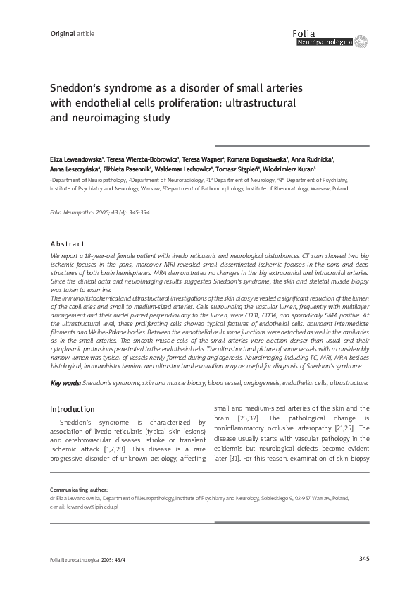 (PDF) The diagnostic challenge of Divry van Bogaert and Sneddon ...