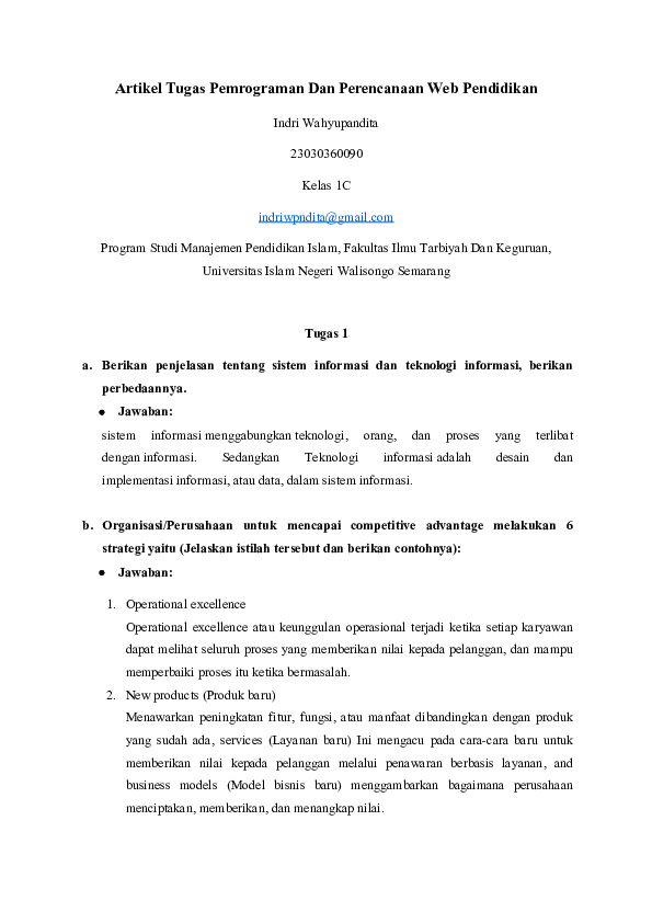 (DOC) Artikel Tugas Pemrograman Dan Perencanaan Web Pendidikan
