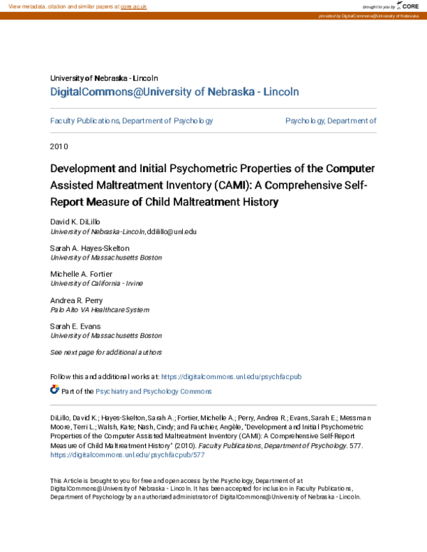 (PDF) Development and initial psychometric properties of the Computer ...