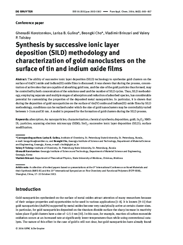 (PDF) Synthesis by successive ionic layer deposition (SILD) methodology ...