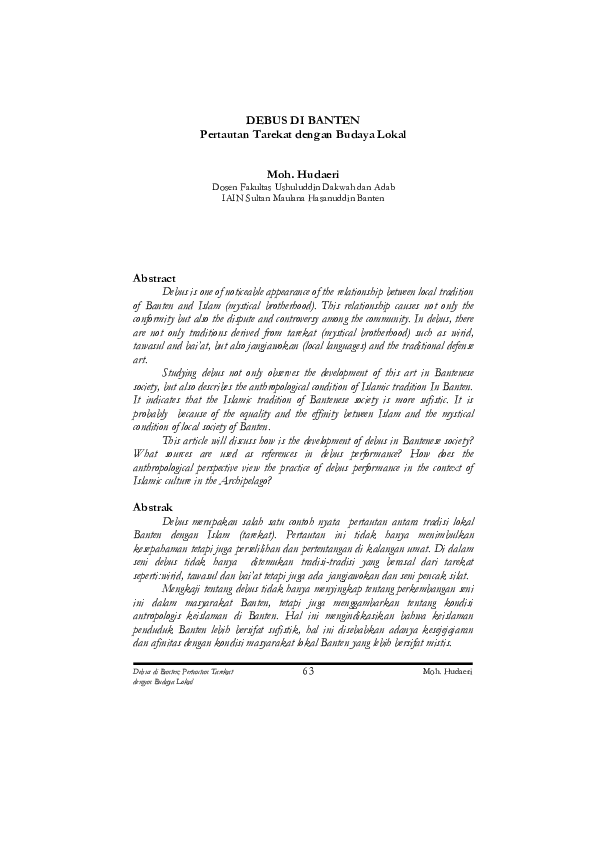 (PDF) Debus DI Banten