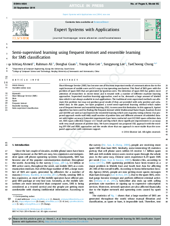 (PDF) Semi-supervised learning using frequent itemset and ensemble ...