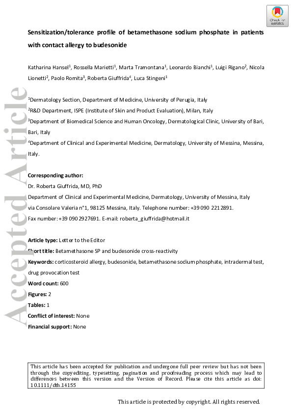 (PDF) Cross-Reactivity of Betamethasone in Budesonide Allergy