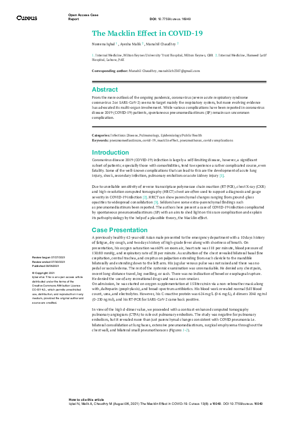 (PDF) The Macklin Effect in COVID-19