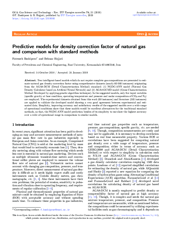 (PDF) Predictive models for density correction factor of natural gas ...