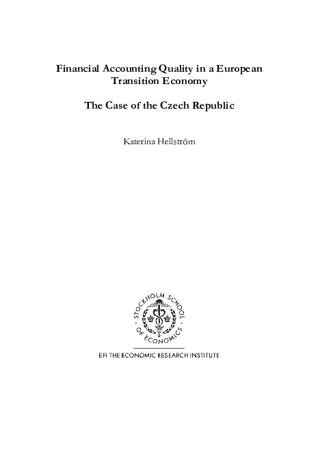 (PDF) Financial accounting quality in a European transition economy ...