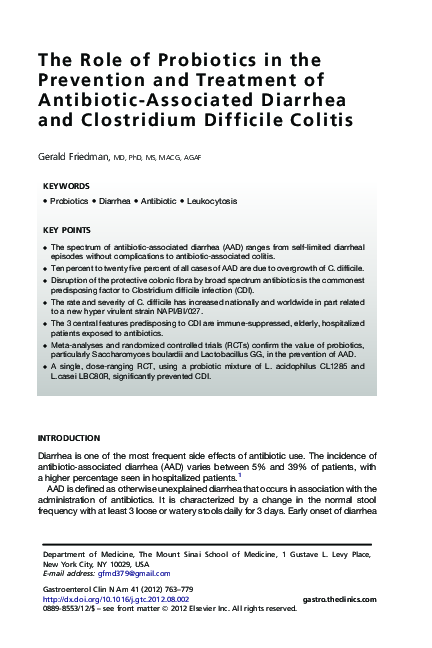 (PDF) The Role of Probiotics in the Prevention and Treatment of ...