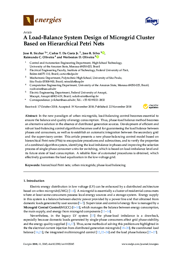 (PDF) A Load-Balance System Design of Microgrid Cluster Based on Hierarchical Petri Nets