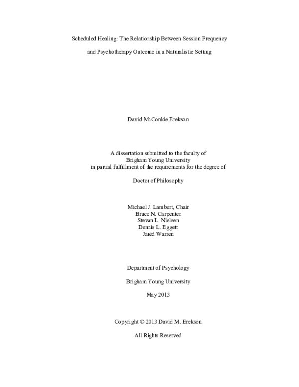(PDF) The relationship between session frequency and psychotherapy ...