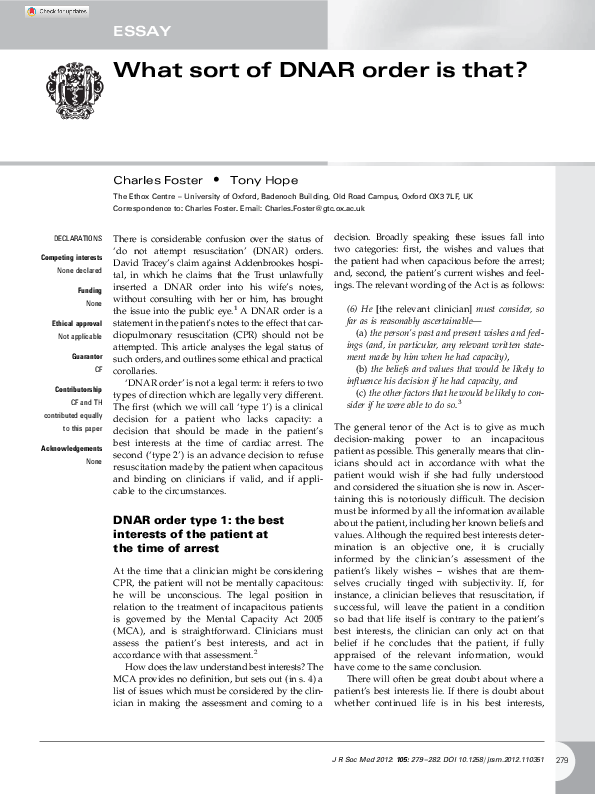 (PDF) What sort of DNAR order is that?