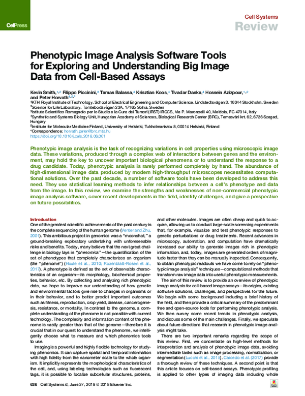 (PDF) Phenotypic Image Analysis Software Tools for Exploring and ...