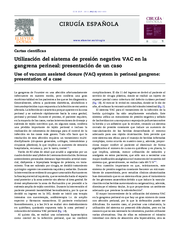 (PDF) Utilización del sistema de presión negativa VAC en la gangrena ...