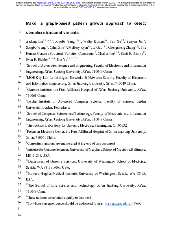 (PDF) Mako: a graph-based pattern growth approach to detect complex structural variants