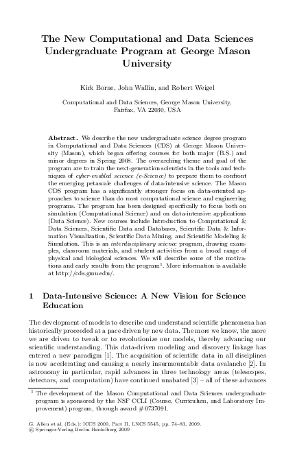 (PDF) The New Computational and Data Sciences Undergraduate Program at ...