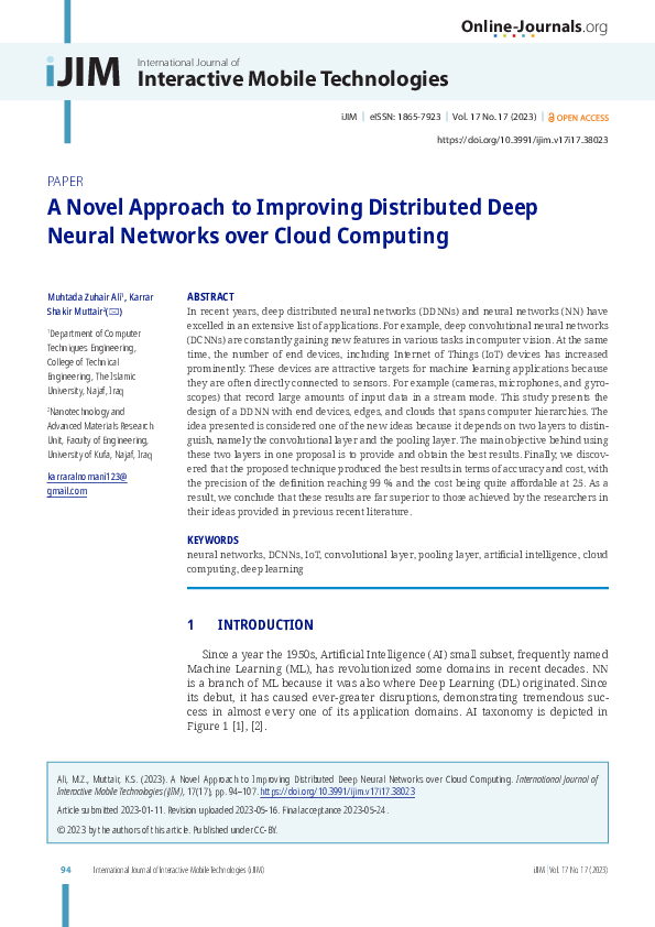 (PDF) A Novel Approach to Improving Distributed Deep Neural Networks ...