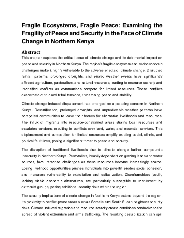 (PDF) Fragile Ecosystems, Fragile Peace: Examining the Fragility of ...
