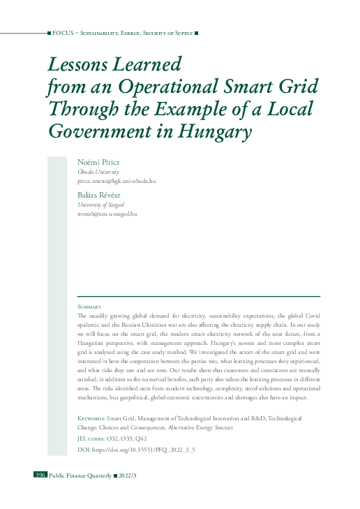 (PDF) Lessons Learned from an Operational Smart Grid Through the ...