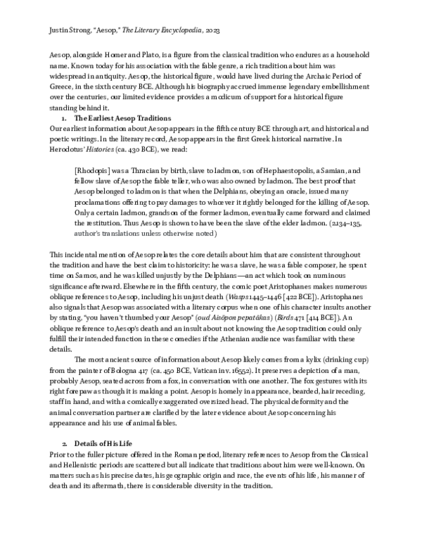 Pdf Aesop