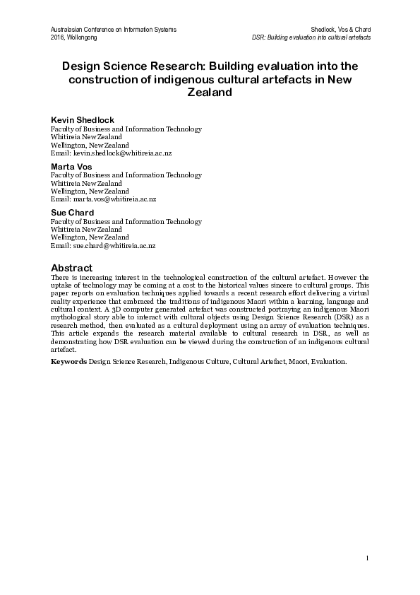 (PDF) Design Science Research: Building evaluation into the ...