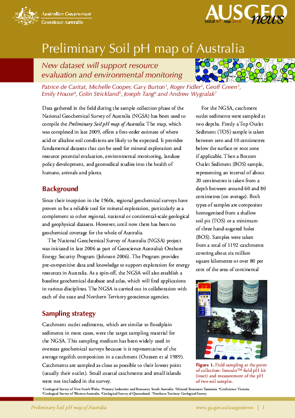 (PDF) Preliminary Soil pH map of Australia New dataset will support ...