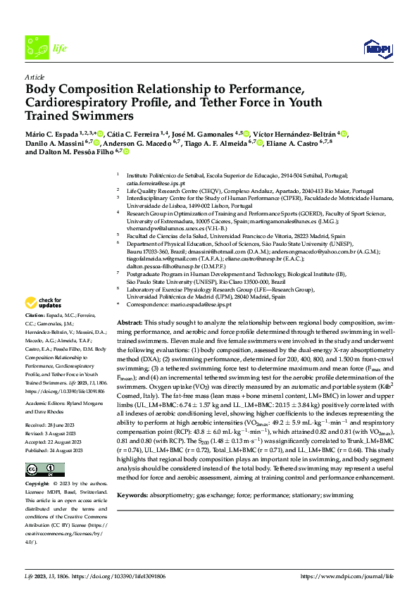 (PDF) Body Composition and Performance in Youth Swimmers