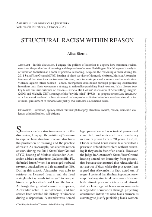 (PDF) Structural Racism Within Reason