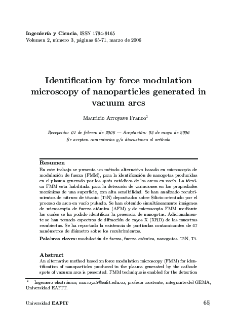 (PDF) IDENTIFICATION BY FORCE MODULATION MICROSCOPY OF NANOPARTICLES ...