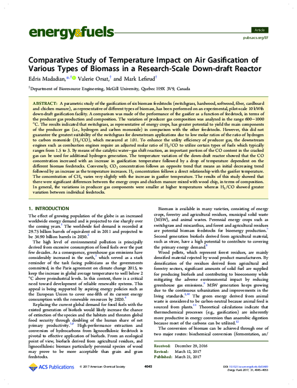 (PDF) Comparative Study of Temperature Impact on Air Gasification of ...