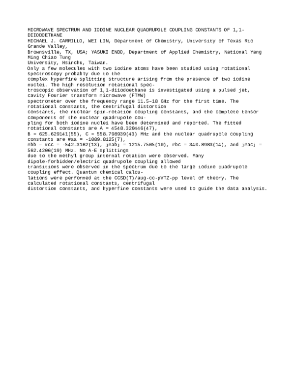 (PDF) Microwave Spectrum and Iodine Nuclear Quadrupole Coupling ...