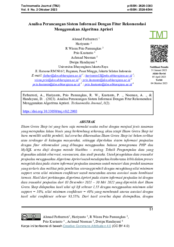 (PDF) Analisa Perancangan Sistem Informasi Dengan Fitur Rekomendasi ...