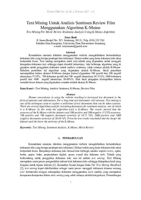 (PDF) Text Mining Untuk Analisis Sentimen Review Film Menggunakan ...