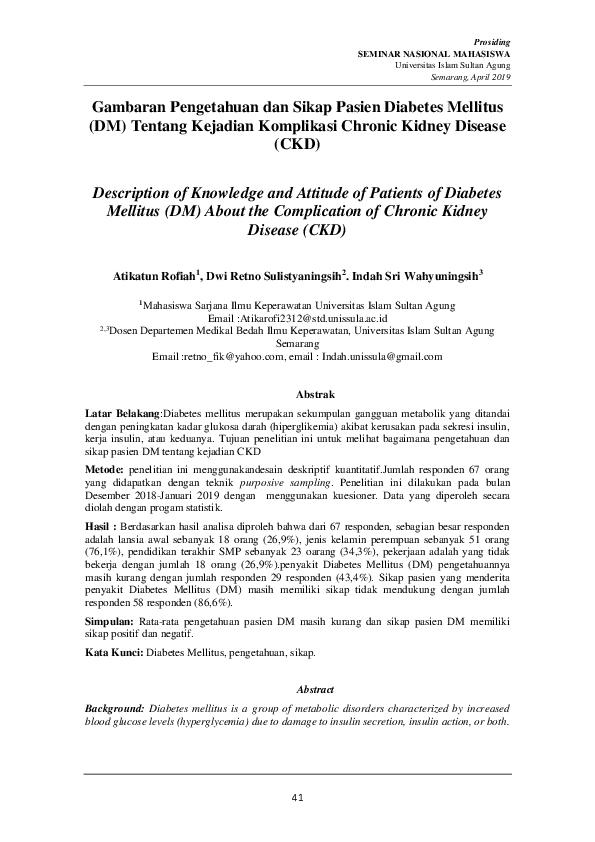 (PDF) Gambaran Pengetahuan dan Sikap Pasien Diabetes Mellitus (DM ...