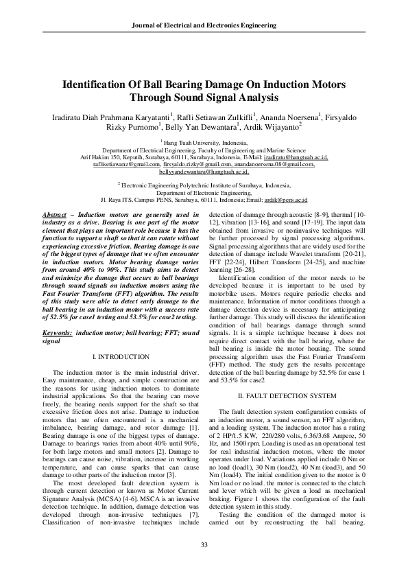 (PDF) Identification Of Ball Bearing Damage On Induction Motors Through ...