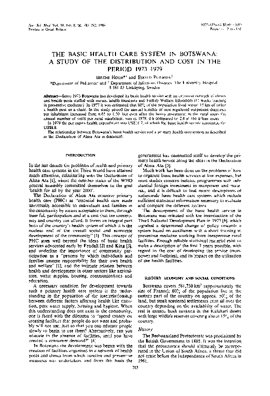 (PDF) The basic health care system in Botswana: A study of the ...