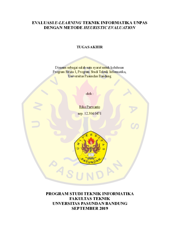 (PDF) Evaluasi E-Learning Teknik Informatika Unpasdengan Metode ...