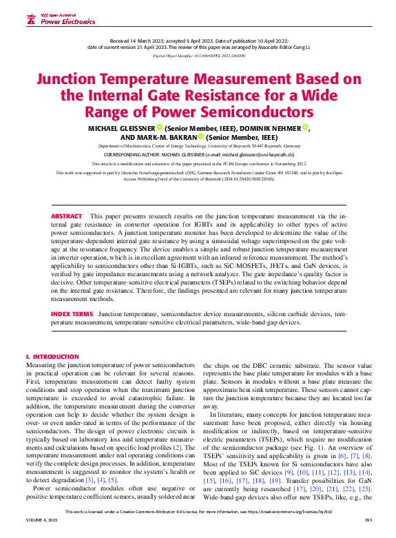 (PDF) Junction Temperature Measurement Based on the Internal Gate Resistance for a Wide Range of ...