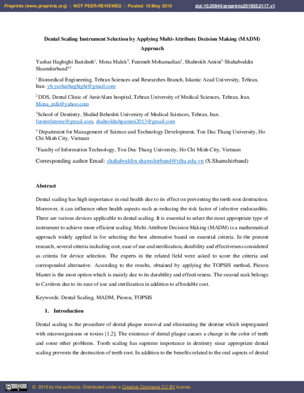 (PDF) Selection of Construction Materials using Multiple Attribute Decision Making (MADM) Approach