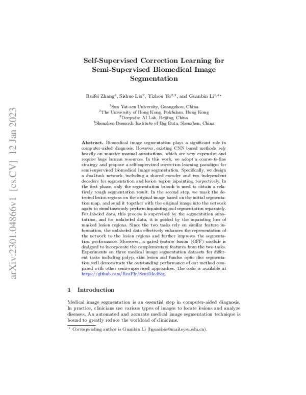 Pdf Self Supervised Correction Learning For Semi Supervised