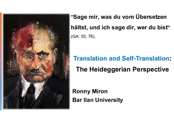 (PDF) Translation and Self- Translation - The Heideggerian Perspective