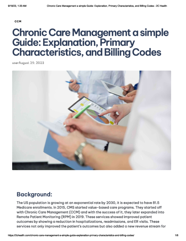(PDF) Chronic Care Management a simple Guide_...ristics, and Billing ...