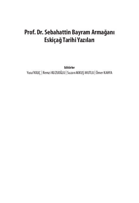 (PDF) Hitit Kralı I.Šuppiluliuma'nın Oğlu Prens Zannanza Üzerine Bir ...