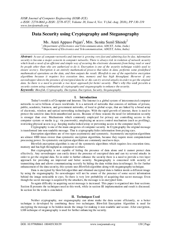 (PDF) Data Security using Cryptography and Steganography