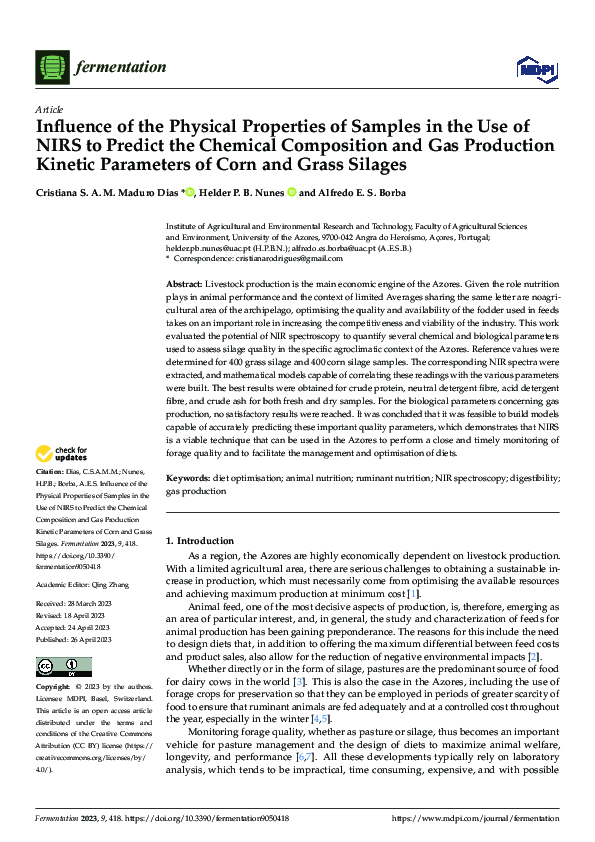 (PDF) Influence of the Physical Properties of Samples in the Use of NIRS to Predict the Chemical ...